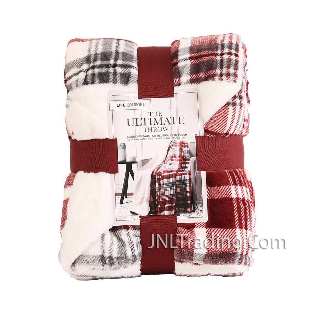 Life Comfort Ultimate Faux Fur Throw 60x70" Thick and Warm Soft Cozy B ...
