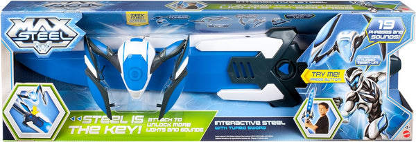 Mattel 2014 Max Steel Interactive Steel Figure with Turbo Sword Set Co ...