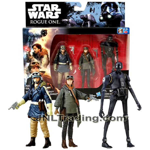 Year 2016 Star Wars Rogue One 3 Pack 4 Inch Figure Set - SERGEANT JYN ...