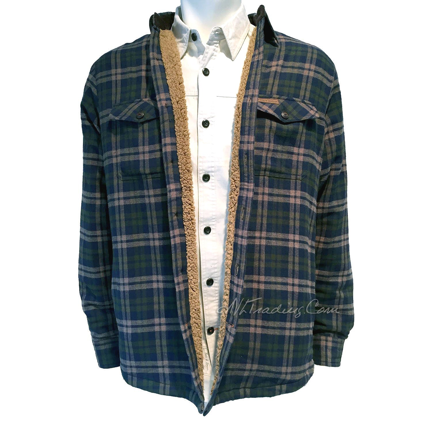 Field And Stream Flannel Shirt Jacket FIELD & STREAM Sherpa Lined