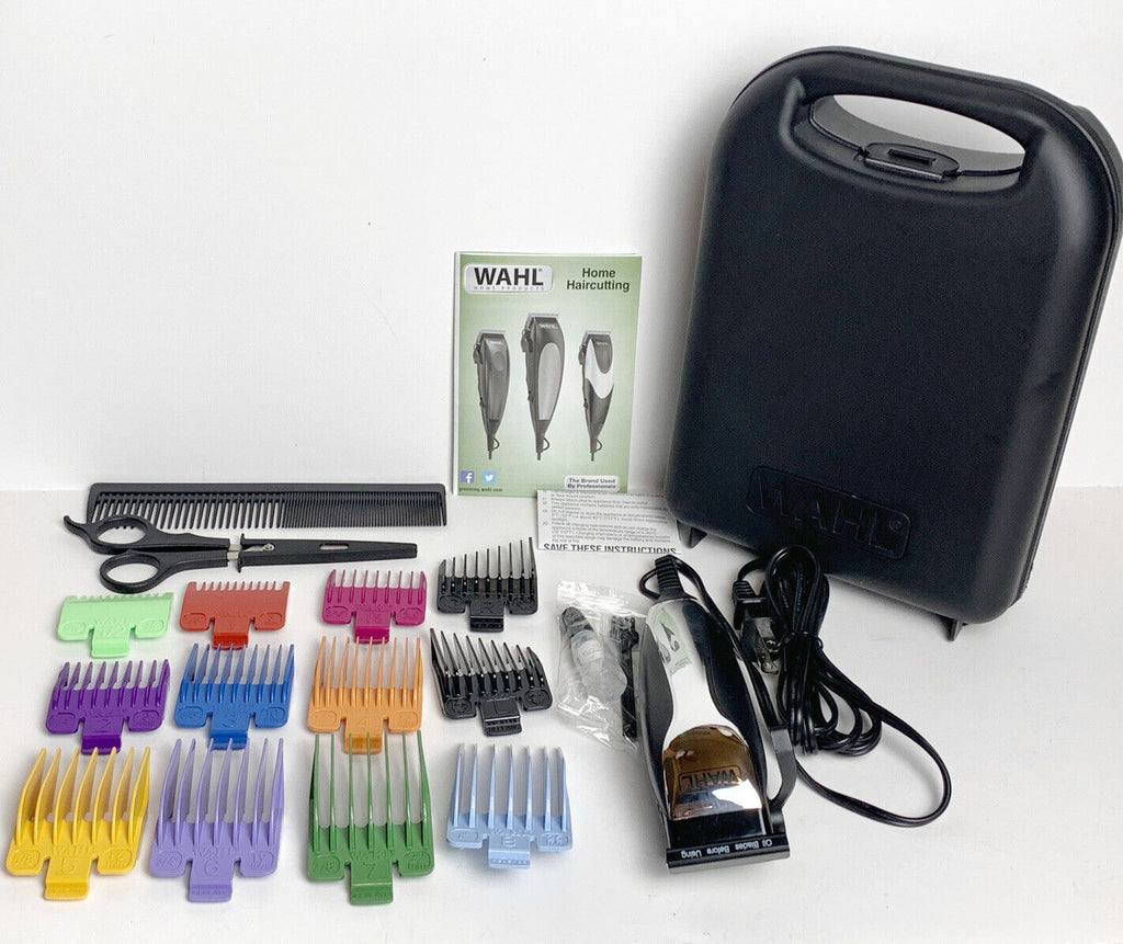 Wahl 79722 Home Haircutting CORDED CLIPPER KIT W/ Color Guards + Manua ...