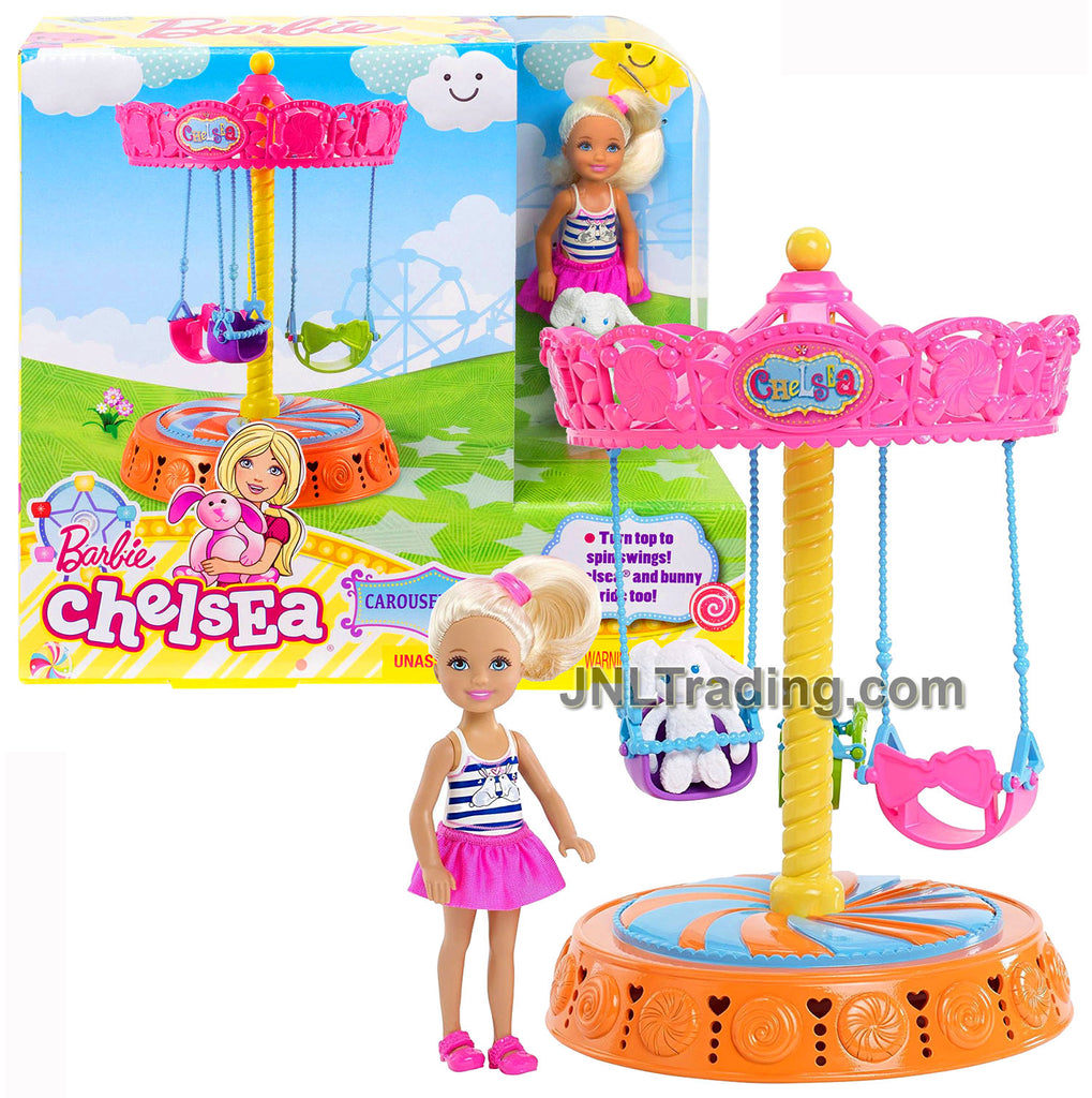 Year 2015 Barbie Chelsea Series 5 Inch Doll Set - CAROUSEL SWING DMR63 ...