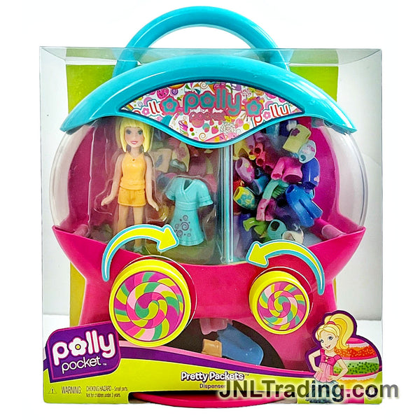 Year 2007 Polly Pocket Dispenser PRETTY PACKETS with Polly Doll and Ou ...