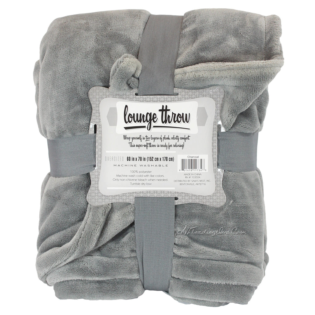 Warm Super luxurious Soft Lounge Throw Blanket Solid Gray 60"x70" – JNL ...